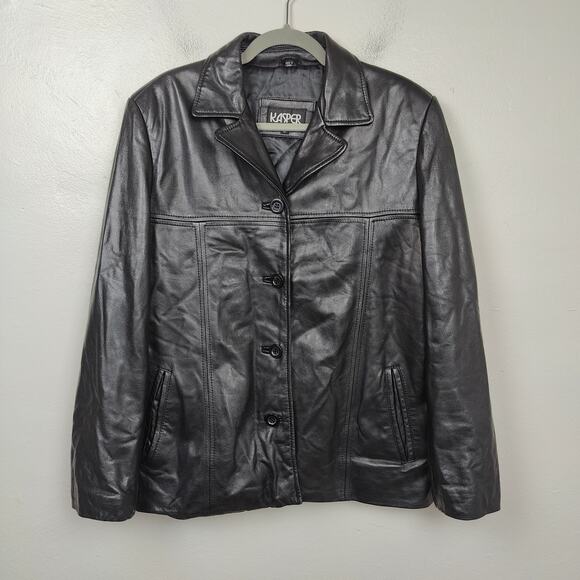 Kasper | Jackets & Coats | Vintage Kasper Leather Jacket Womens Large ...